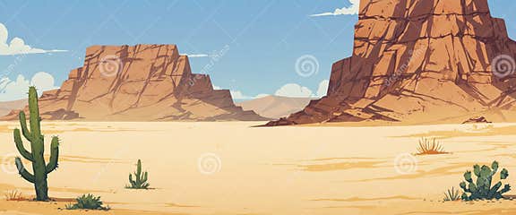 Background Covered with Desert, 2D Front View, Game Backdrop and ...