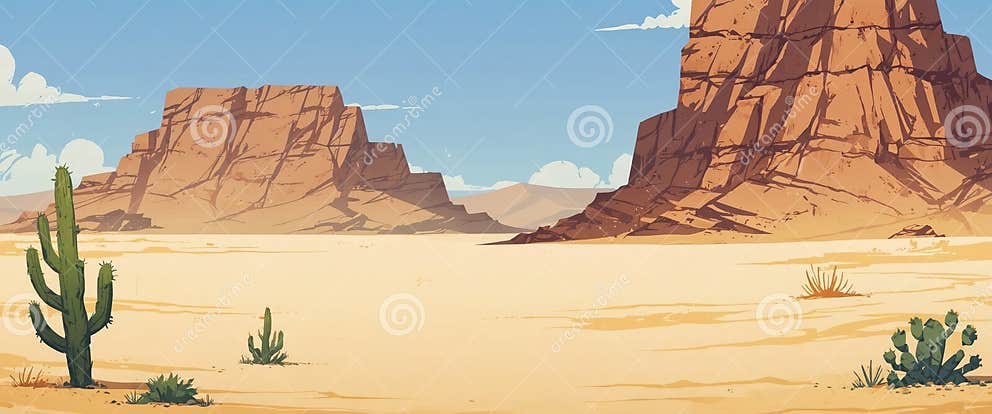 Background Covered with Desert, 2D Front View, Game Backdrop and ...