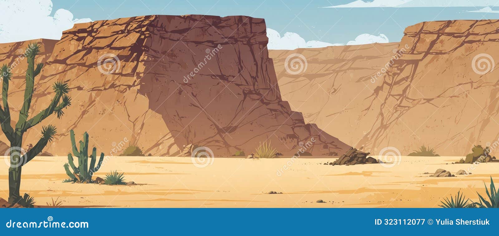 Background Covered with Desert, 2D Front View, Game Backdrop and ...