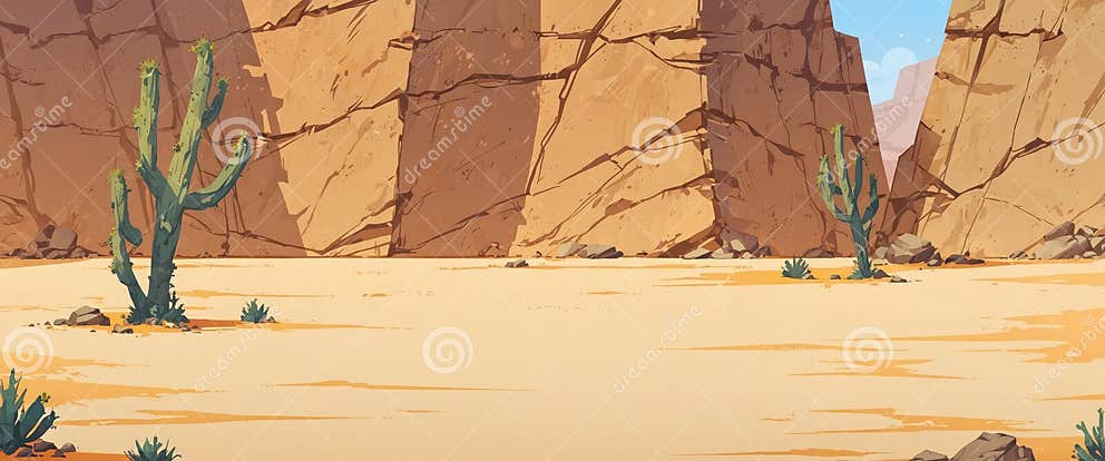 Background Covered with Desert, 2D Front View, Game Backdrop and ...
