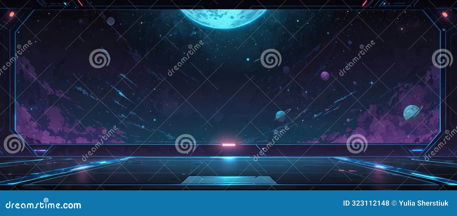 Background Covered with Space Future Theme, 2D Front View, Game ...