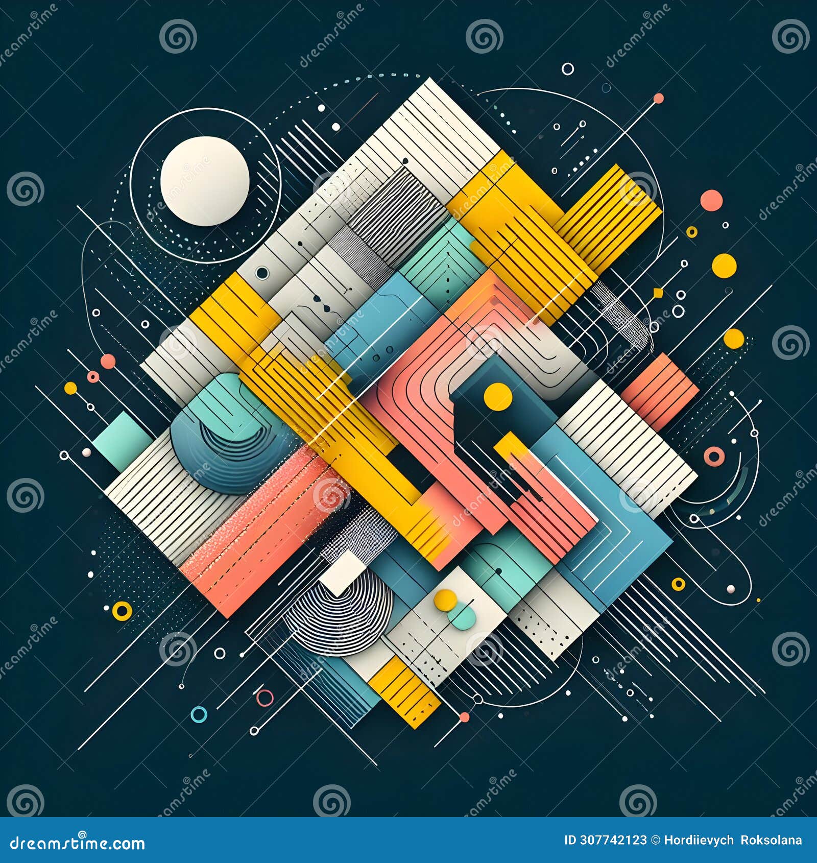 Background in the Form of Illustration of Geometric Figures in a ...
