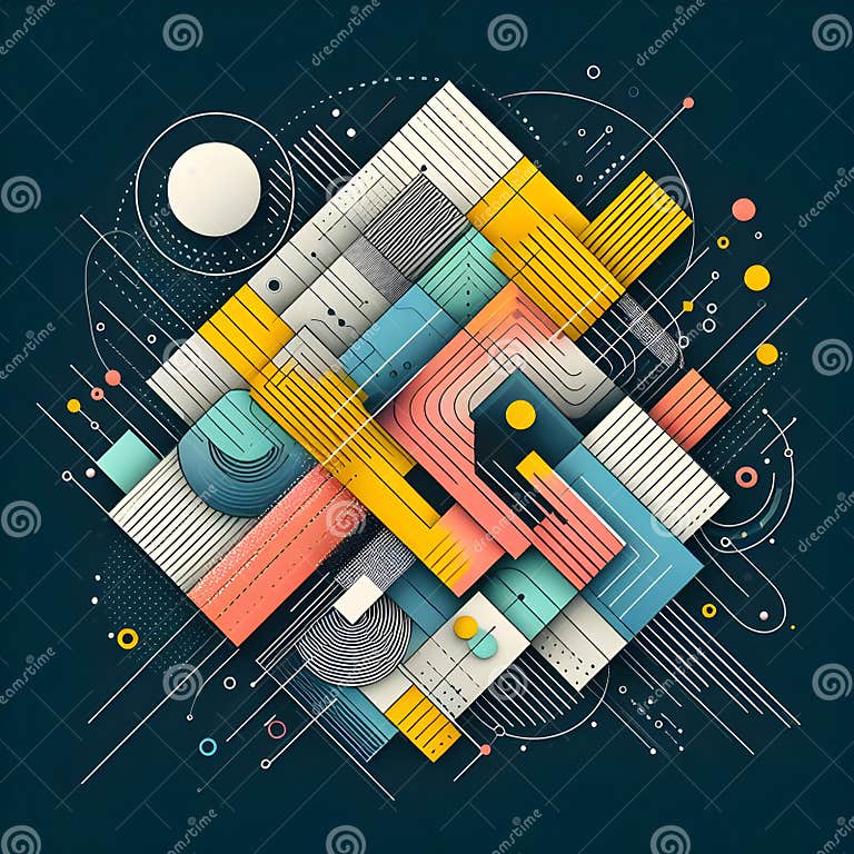 Background in the Form of Illustration of Geometric Figures in a ...