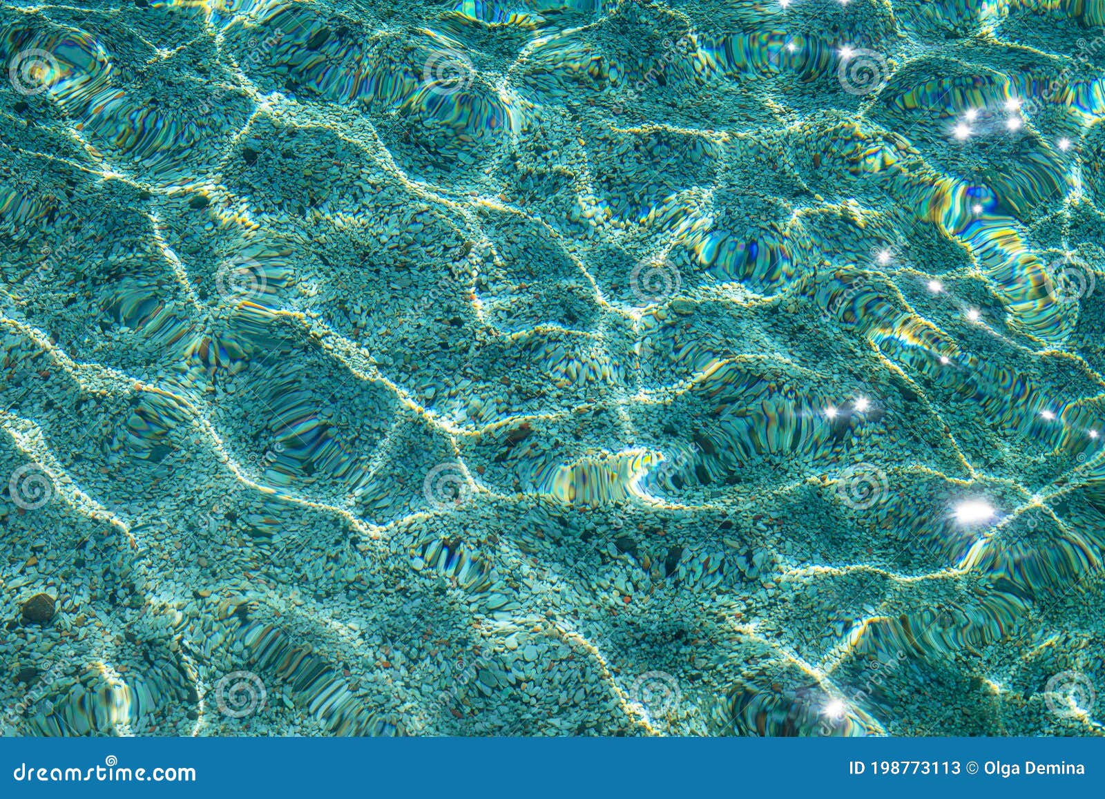 Background of Crystal Clear Blue Waters with Sand on the Bottom Stock ...