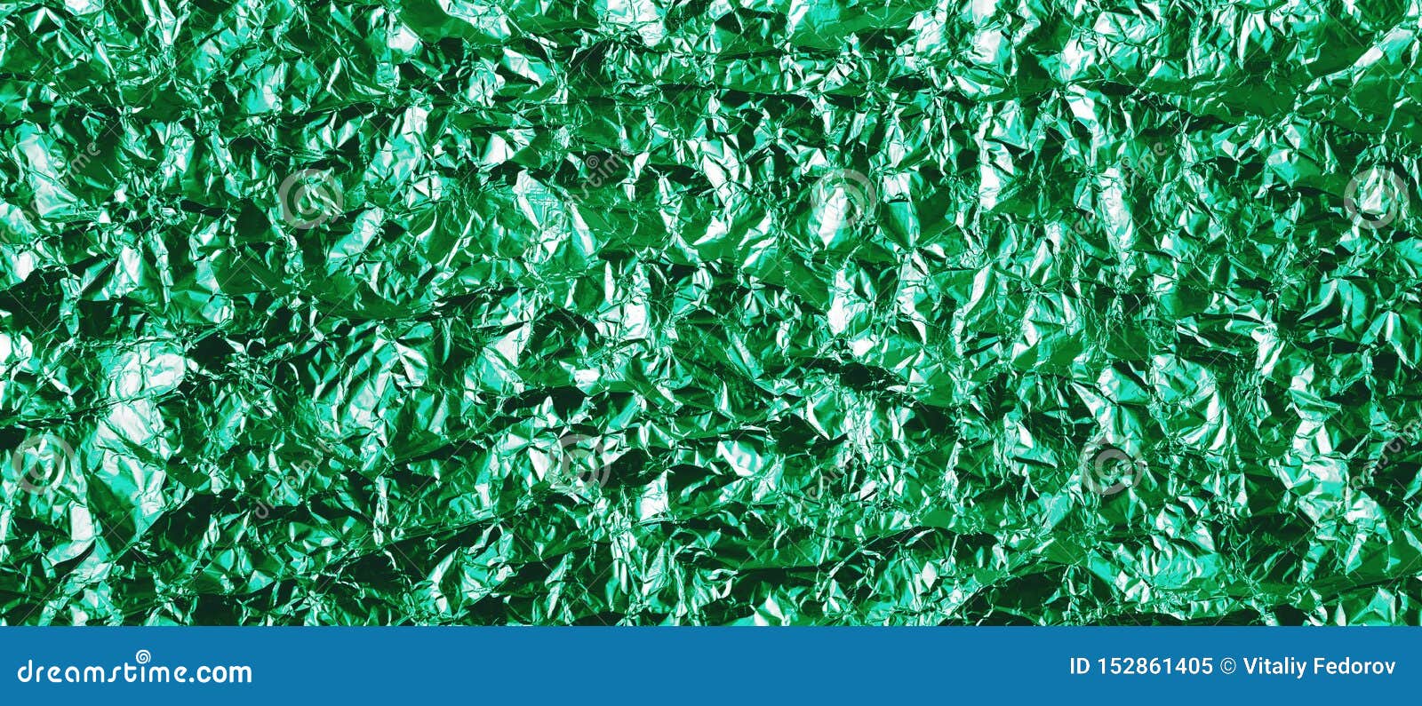 Background Crumpled Green Foil Panorama Stock Image - Image of material ...