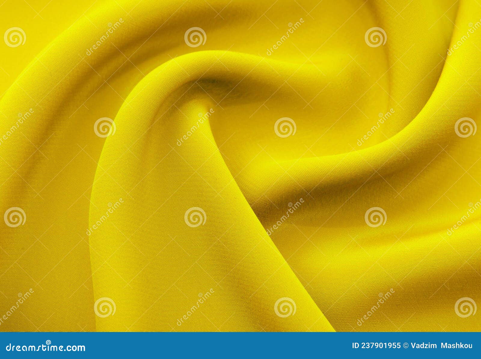 Background from a Crumpled Piece of Yellow Fabric with Waves. Textile ...