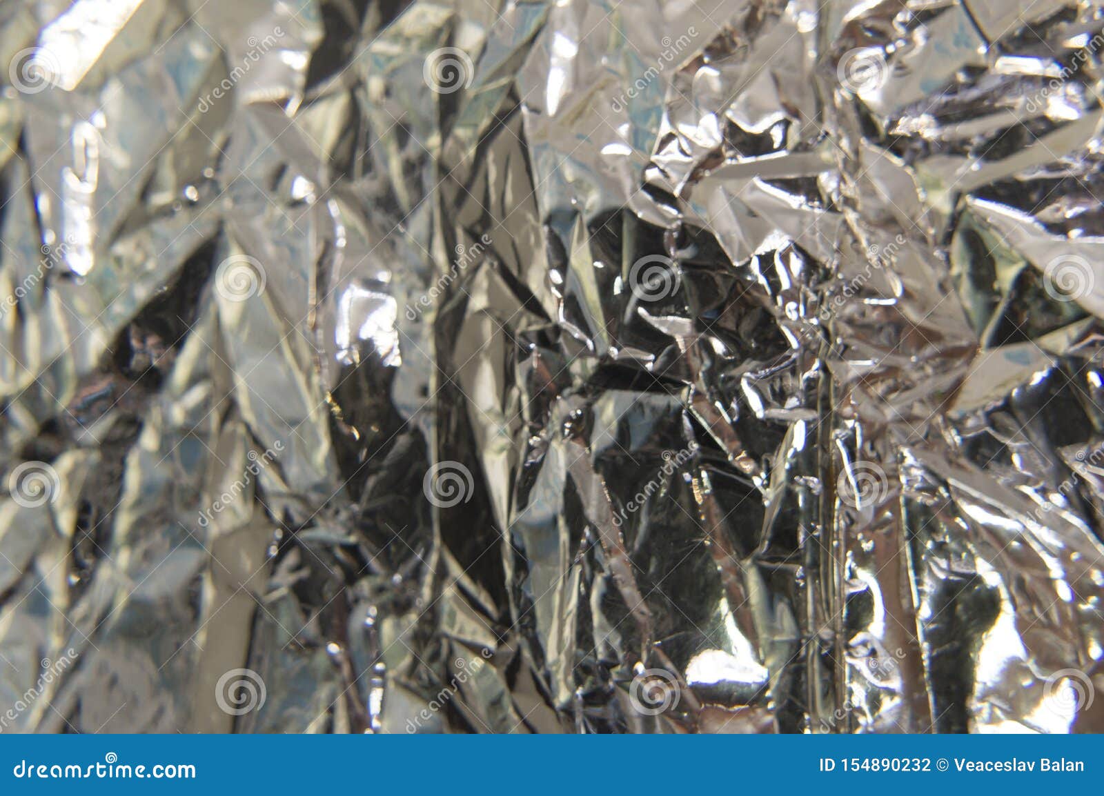 Background of Crumpled Silver Foil Stock Photo - Image of glowing ...
