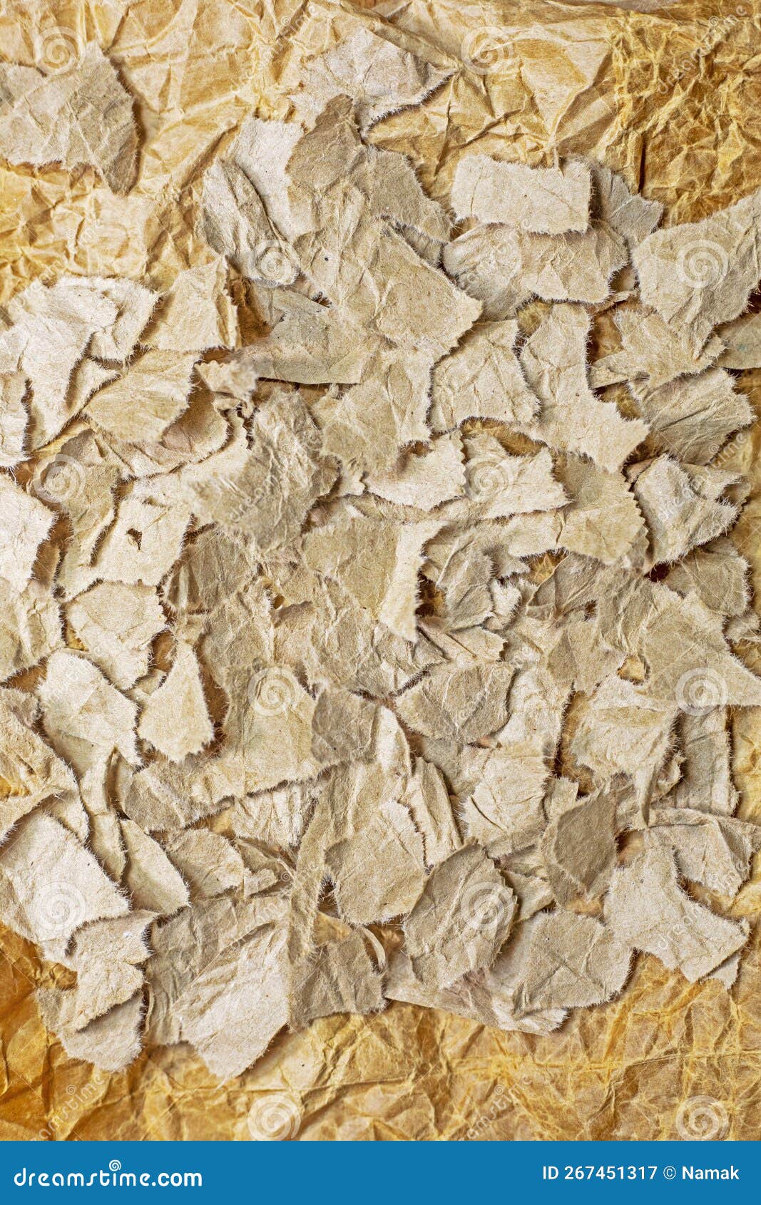 Background from Crumpled Torn Eco-friendly Wrapping Paper, Vertical ...