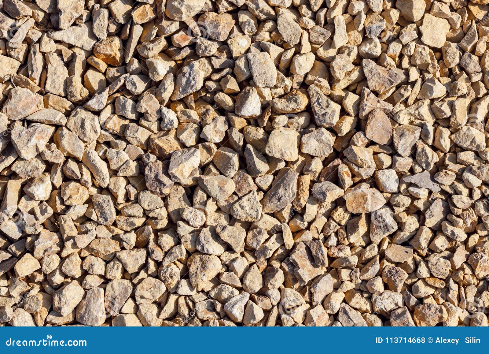 Crushed Limestone, in the Sunlight Stock Photo - Image of industry ...