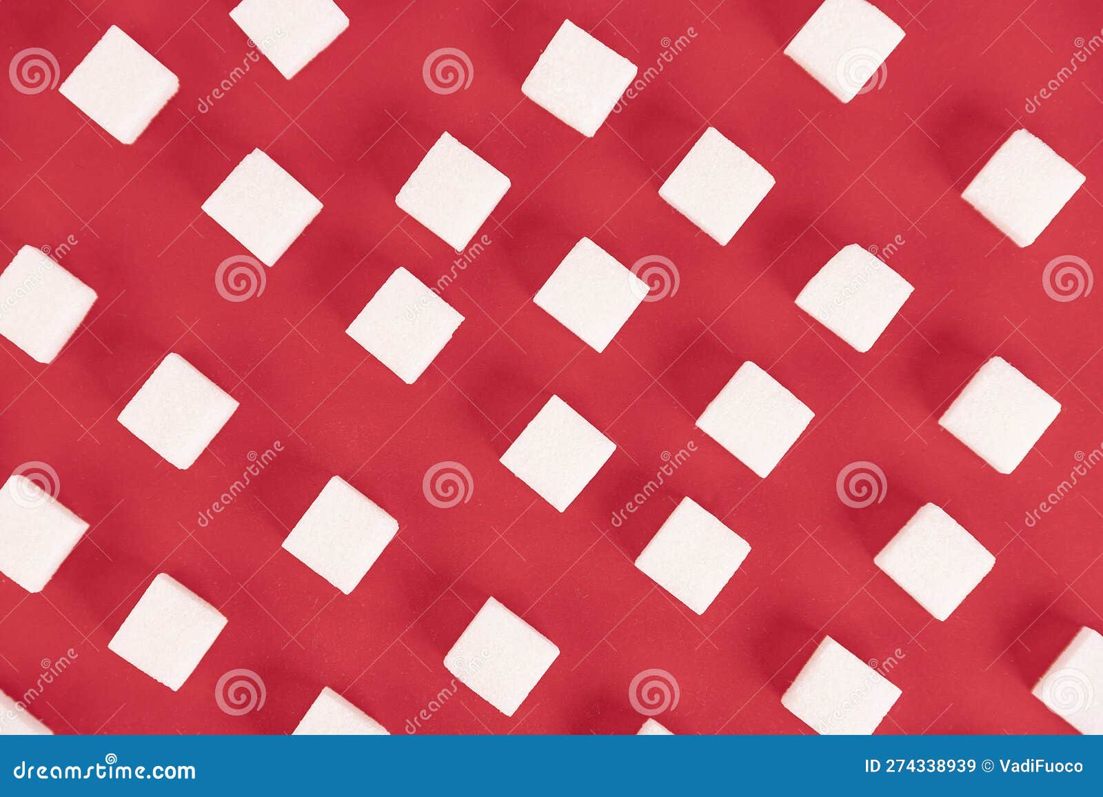 Background, Cubes of Sugar on a Red Background Stock Image - Image of ...