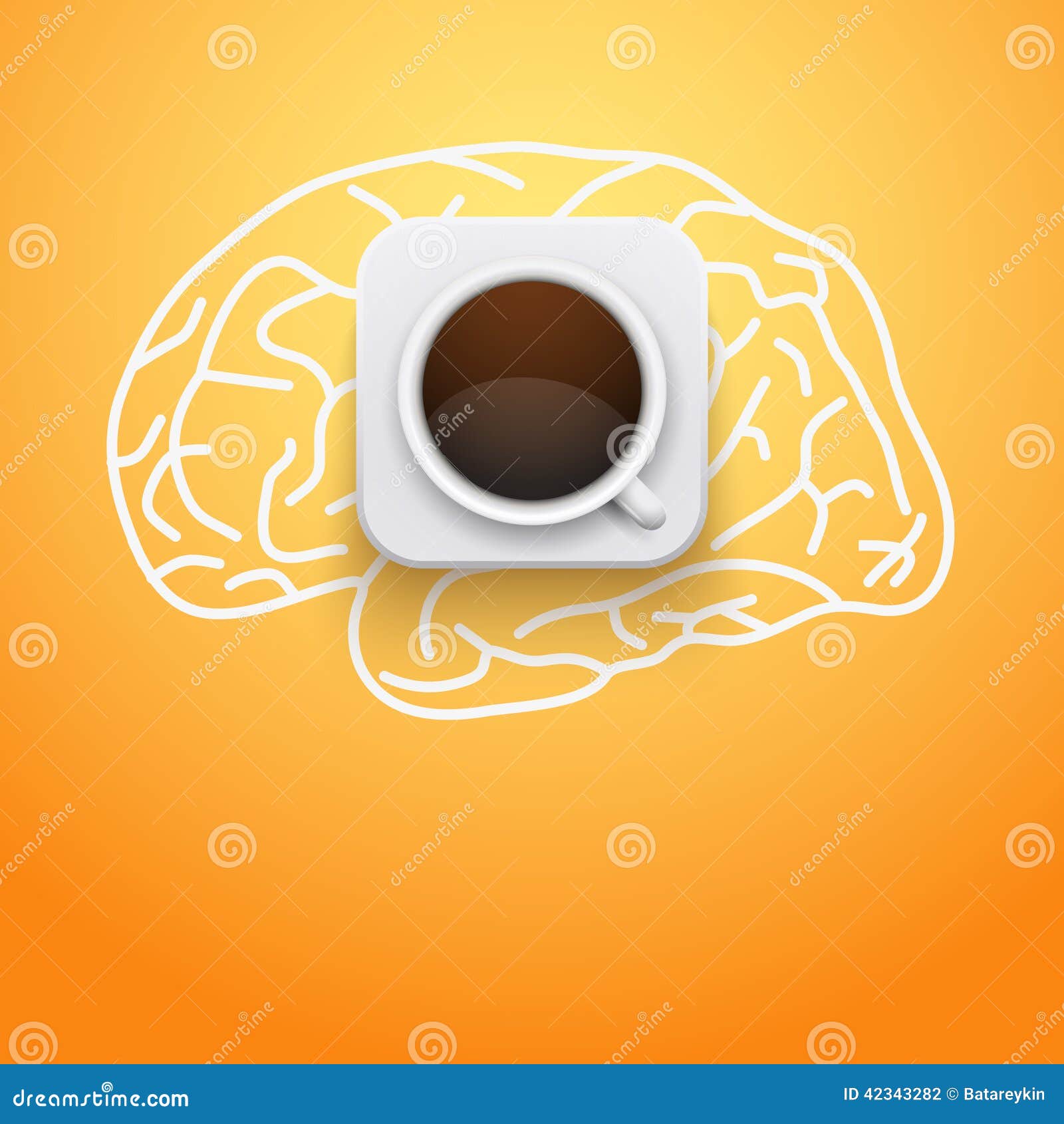 Background of Cup Coffee and Brain. Vector Stock Vector - Illustration ...