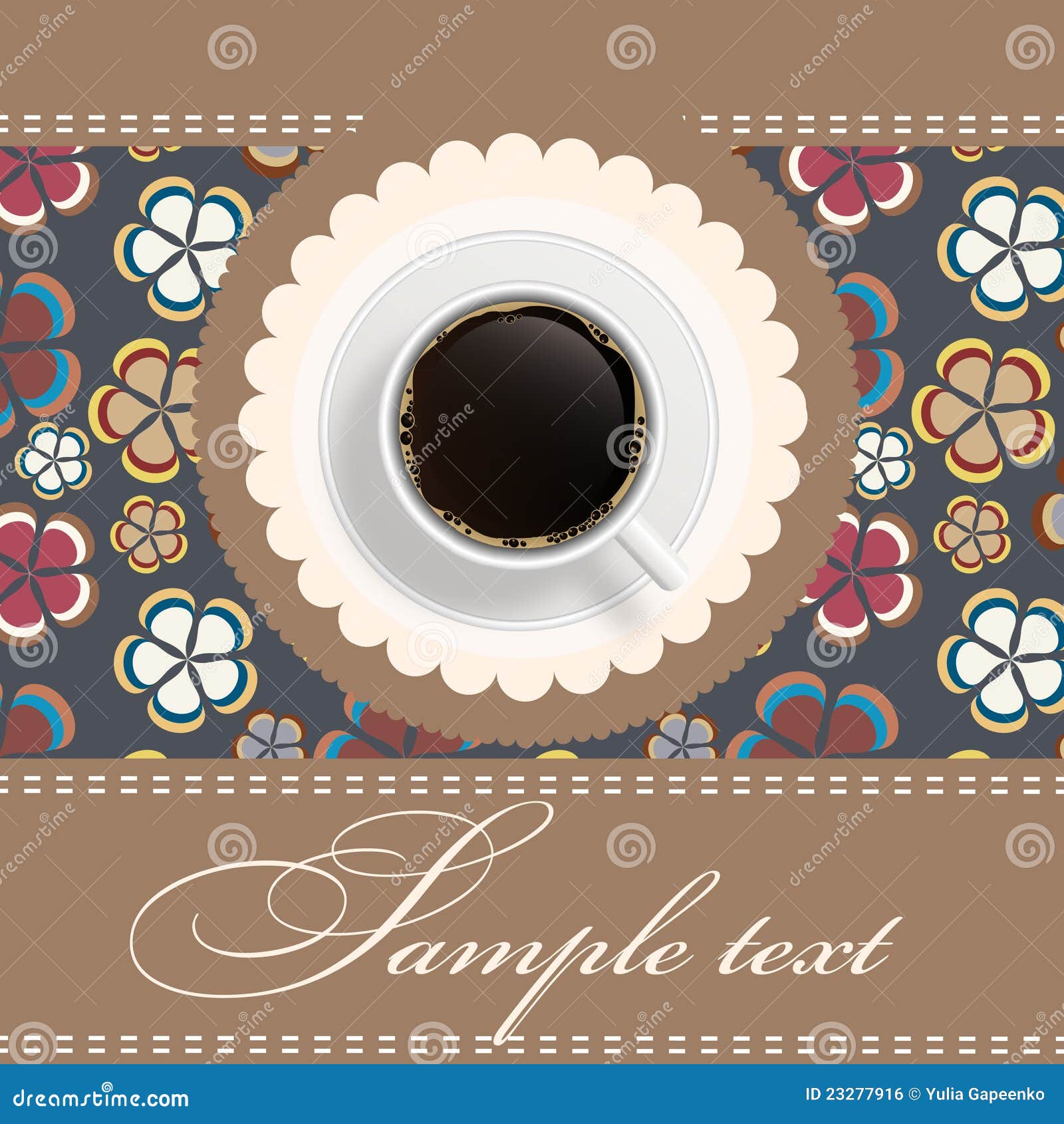 Background with a Cup of Coffee. Invitation. Stock Vector ...