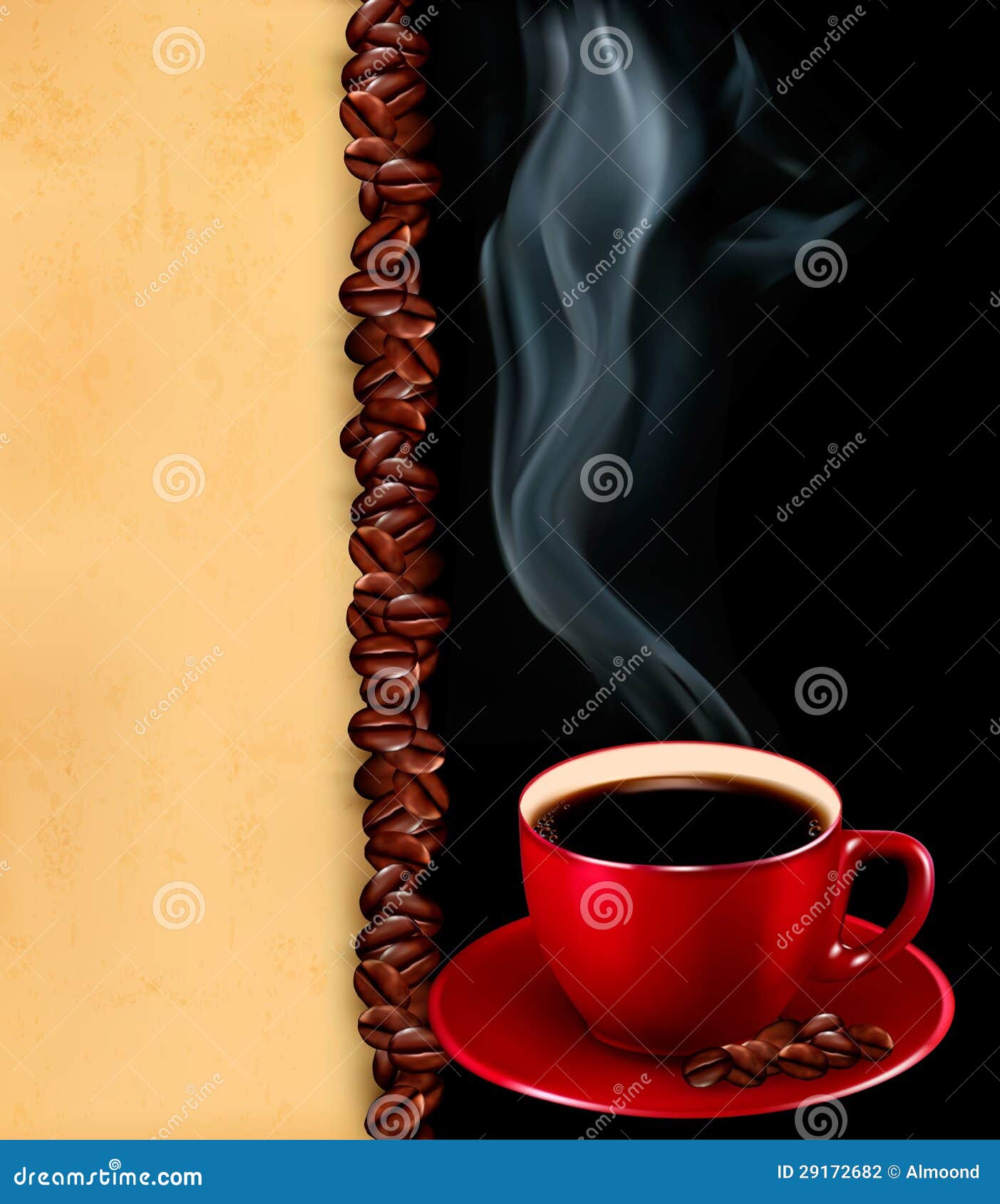 Background with Cup of Coffee and Old Paper Stock Vector - Illustration ...