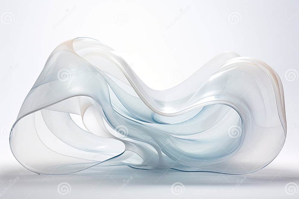 Background of Curved Acrylic or Plastic, White Color. with Generative ...