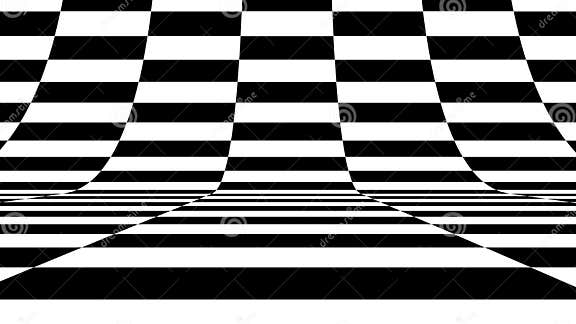 Background of Curved Black and White Checkerboard Pattern. 3D Rendering ...