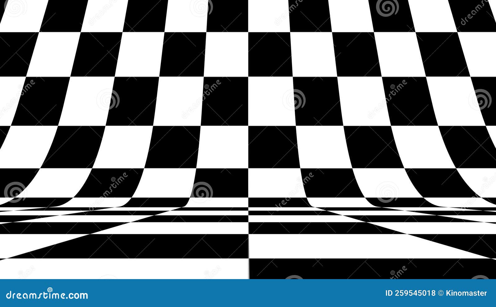 Checkerboard Curved Background Empty In Perspective, Vector ...