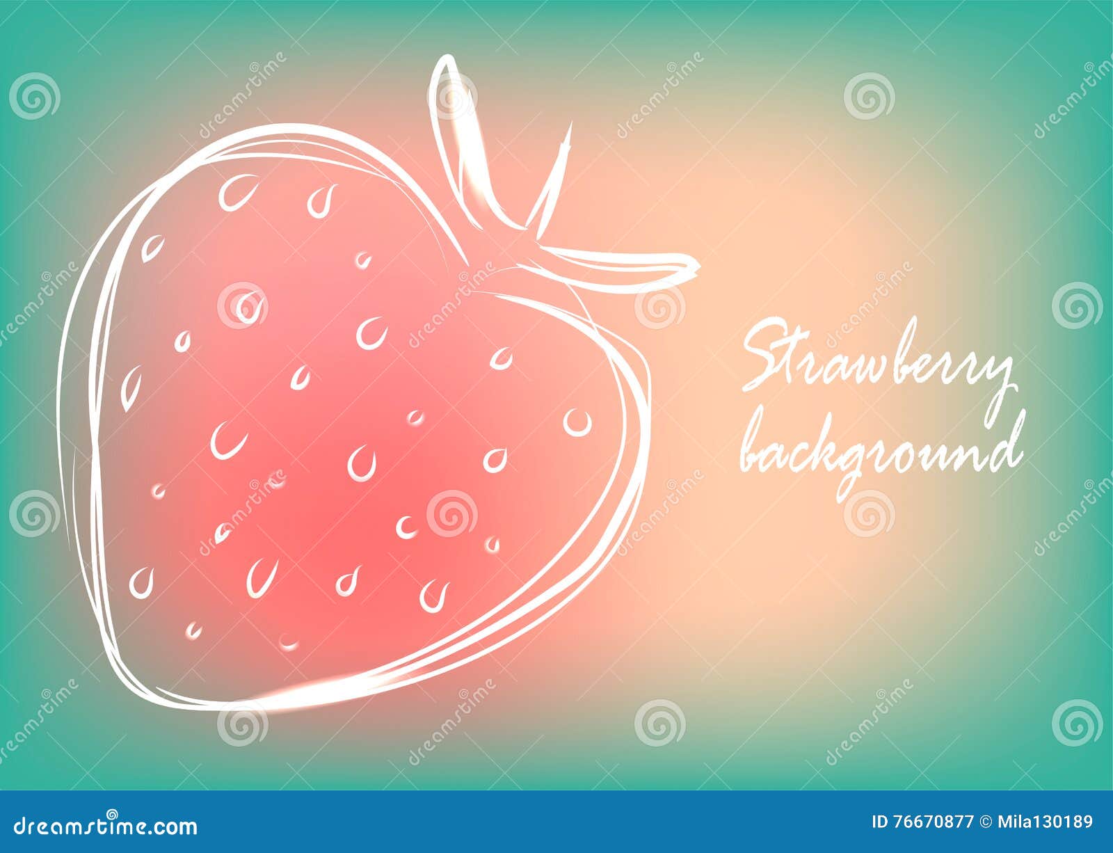 Background with Cute Strawberry in Beautiful Colors, Vector ...