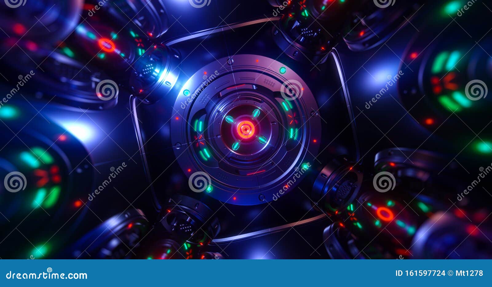 Abstract Concept of Sci-fi Sphere Cyborg Robot Stock Illustration ...