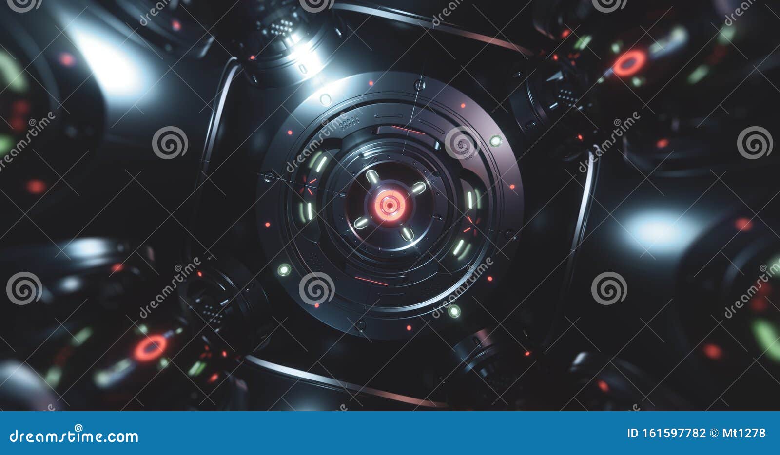 Abstract Concept of Sci-fi Sphere Cyborg Robot Stock Illustration ...