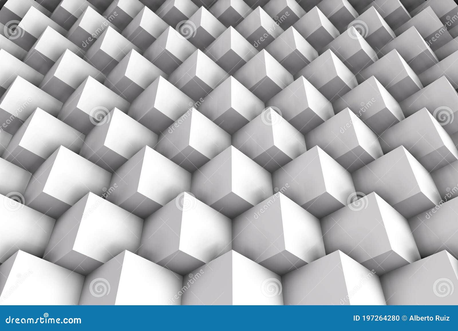 White Cubes in Perspective with Shadows 1 Stock Illustration ...