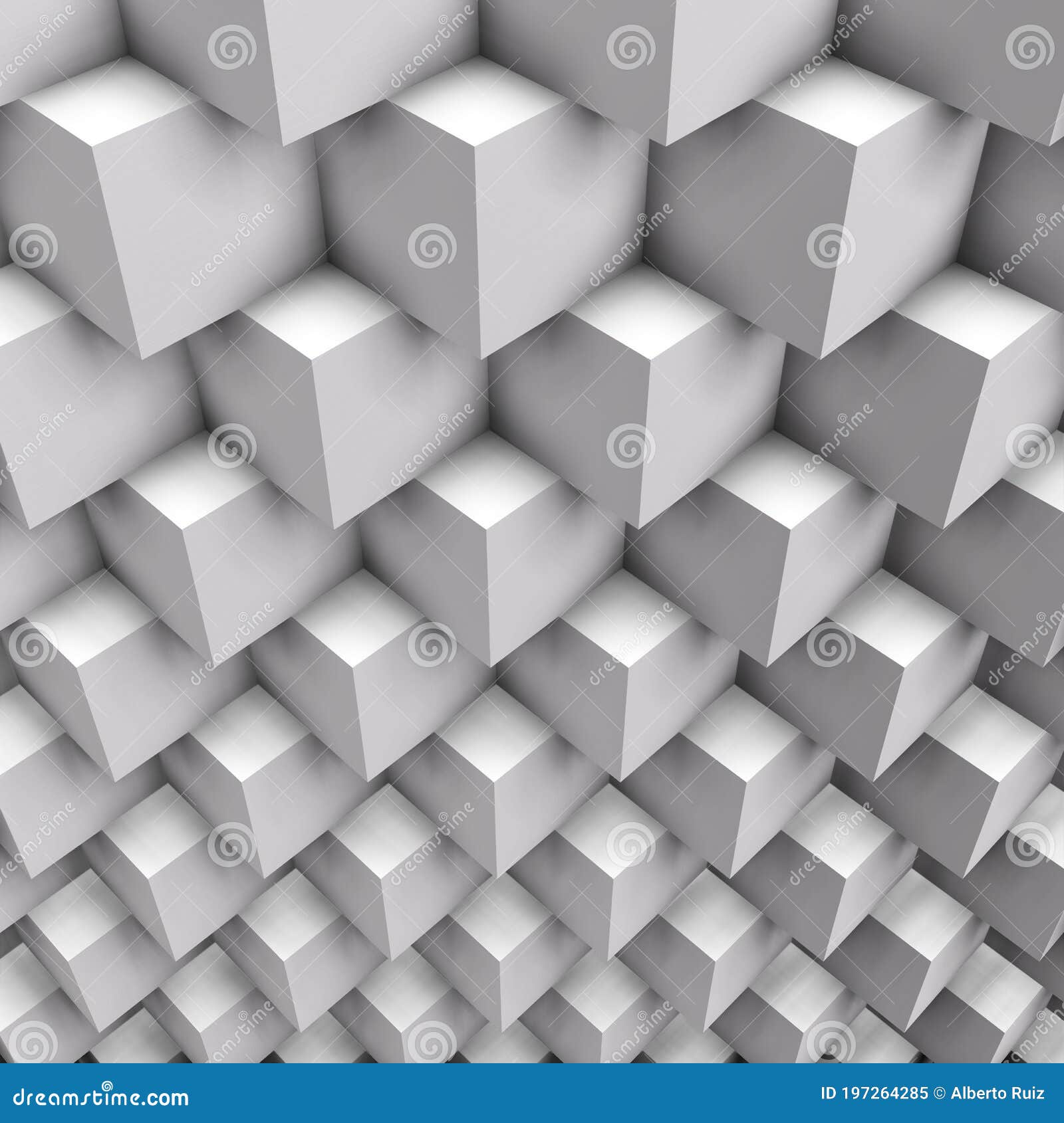 White Cubes in Perspective with Shadows 1 Stock Image - Image of ...