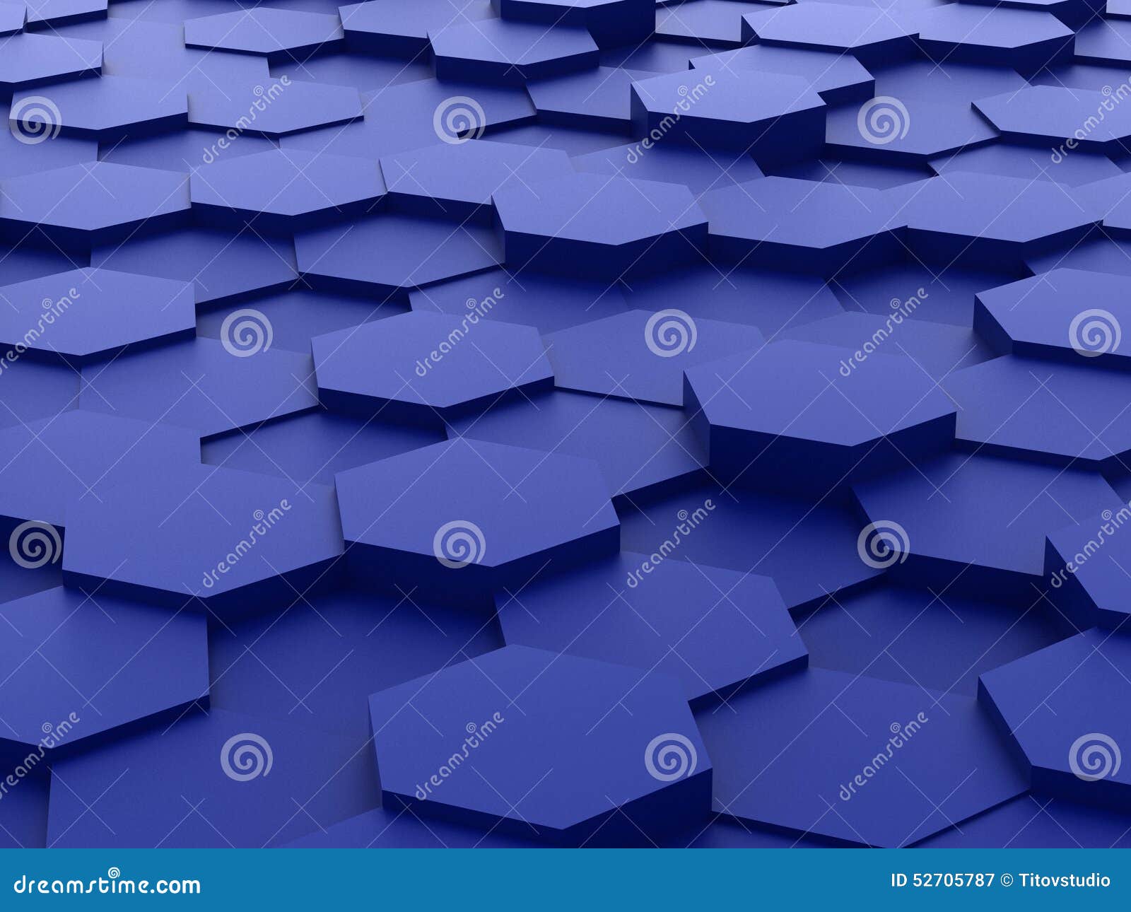 Background of 3d Blue Hexagon Blocks Stock Illustration - Illustration ...