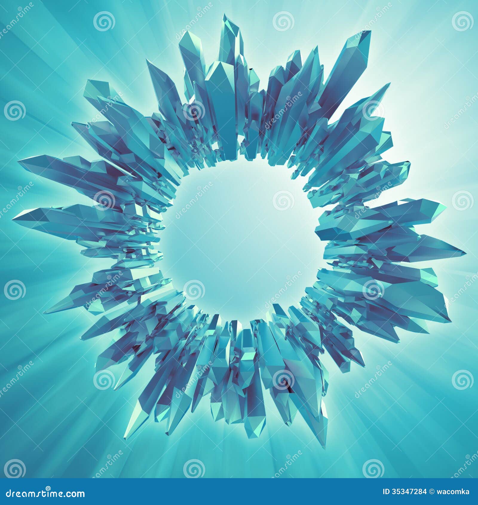Background with 3d Blue Round Crystal Shape Stock Illustration ...