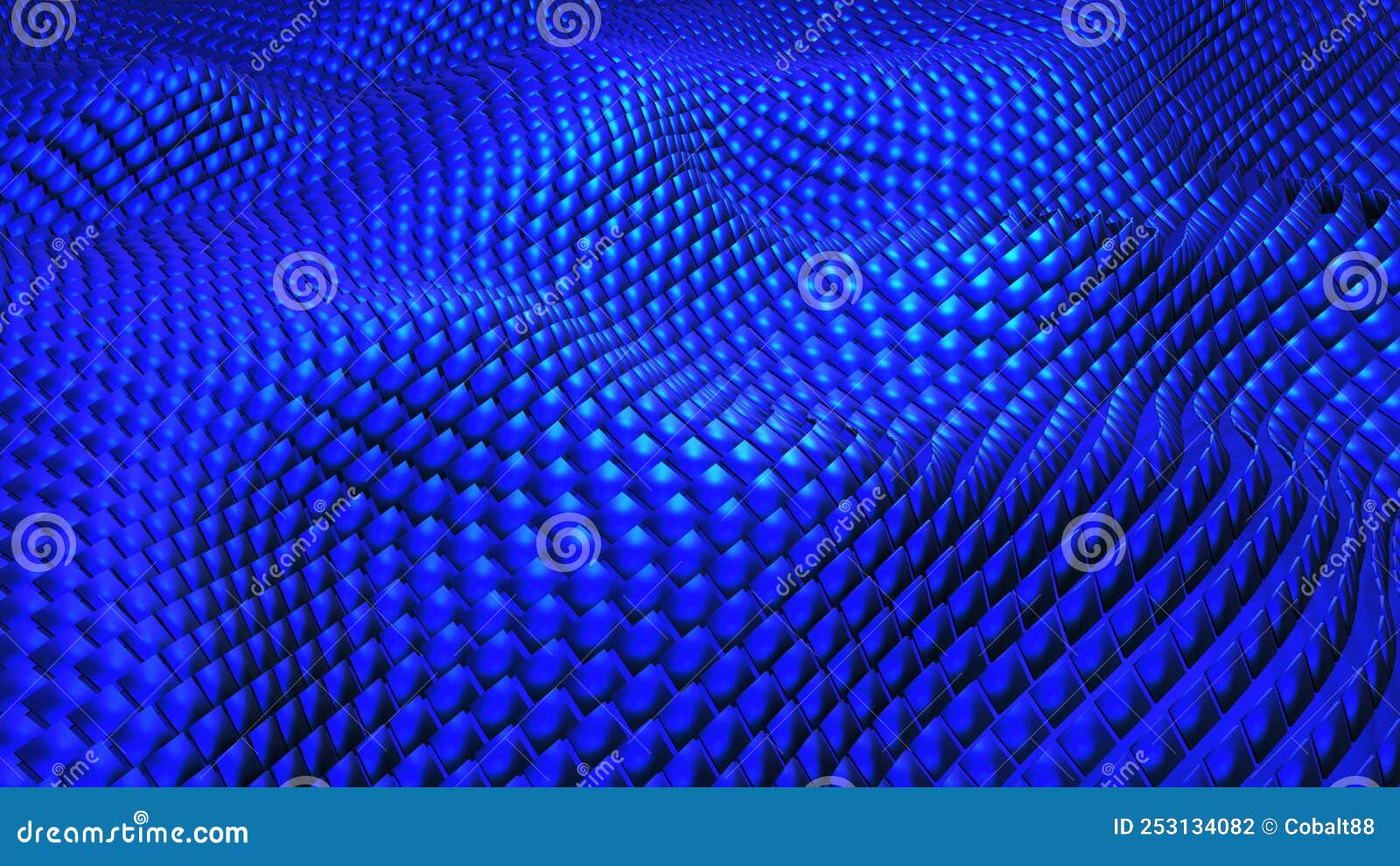 Background 3D with Blue Squares Waves Field, Abstract Technology Design ...