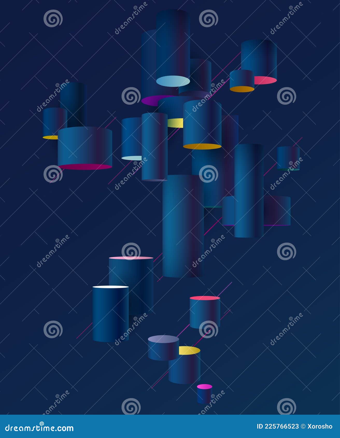 Background with 3D Cylinders Stock Vector - Illustration of modern ...