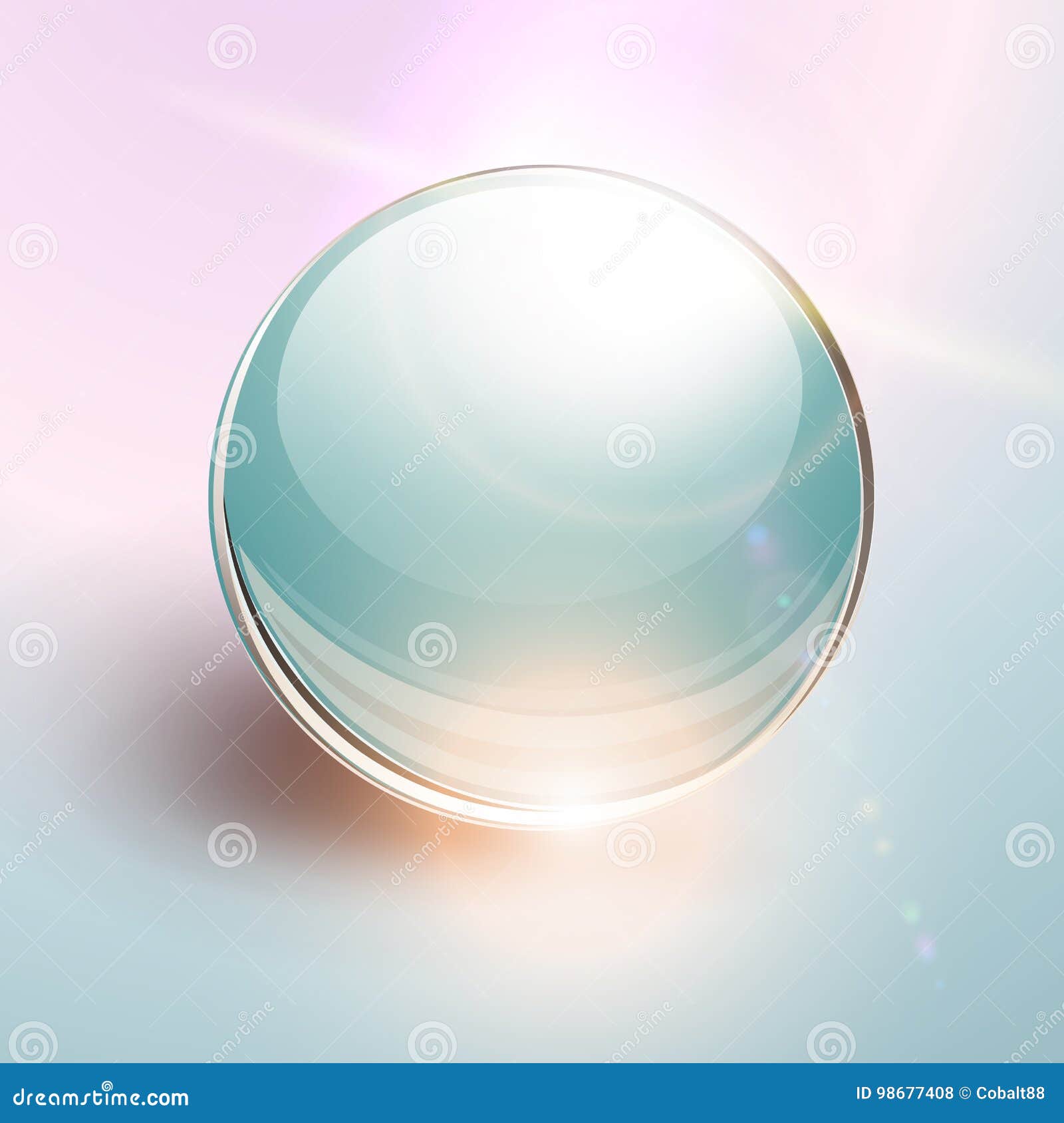 Background with 3D Glass Sphere Stock Vector - Illustration of object ...