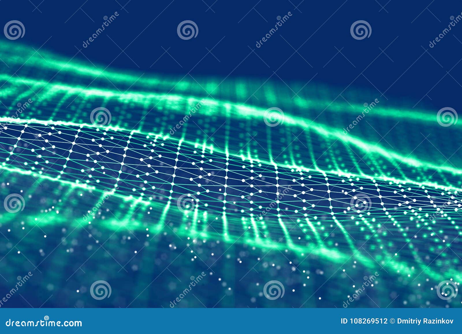Background 3d Grid.Cyber Technology Ai Tech Wire Network Futuristic ...