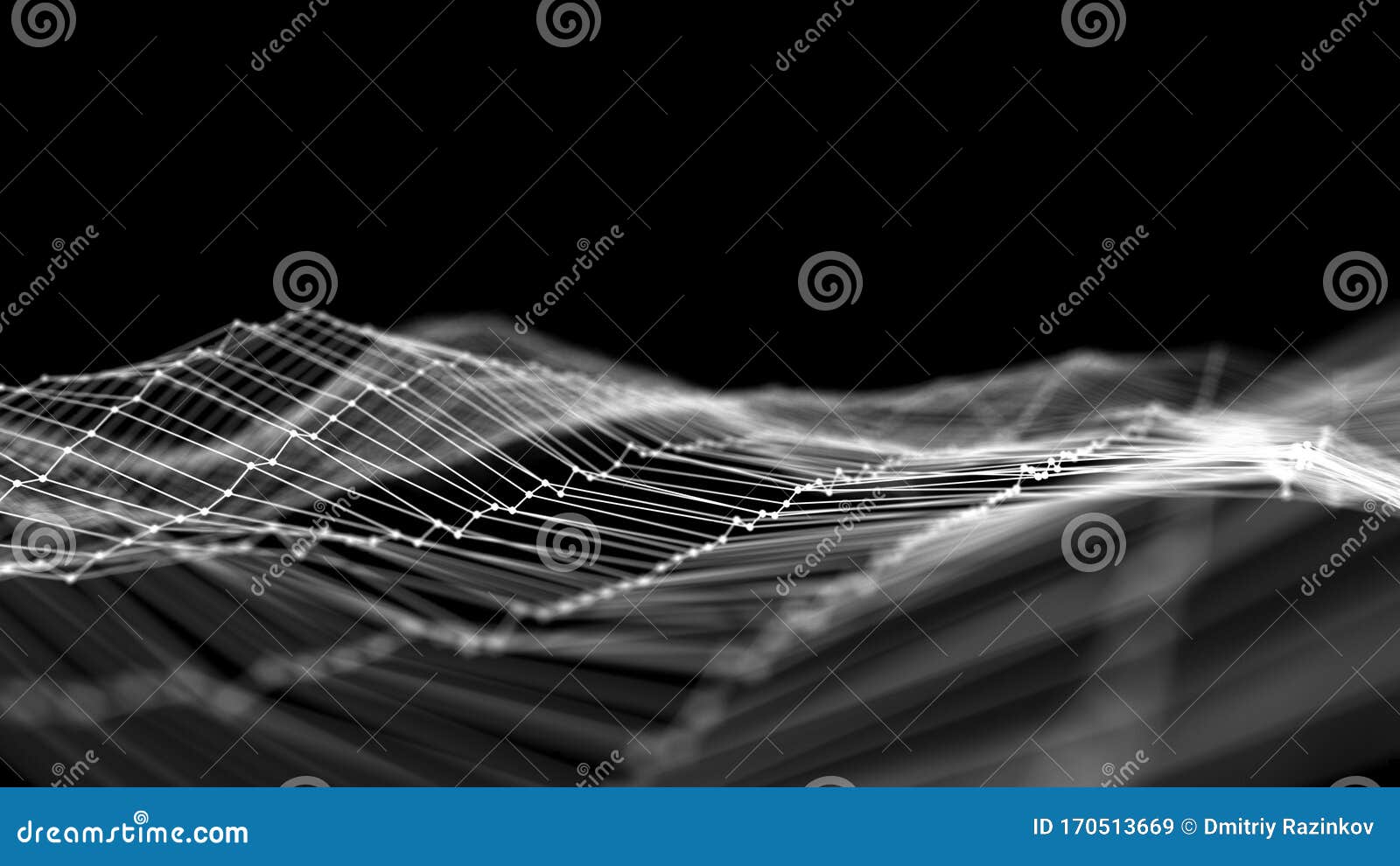 Background 3d Grid.Cyber Technology Ai Tech Wire Network Futuristic ...