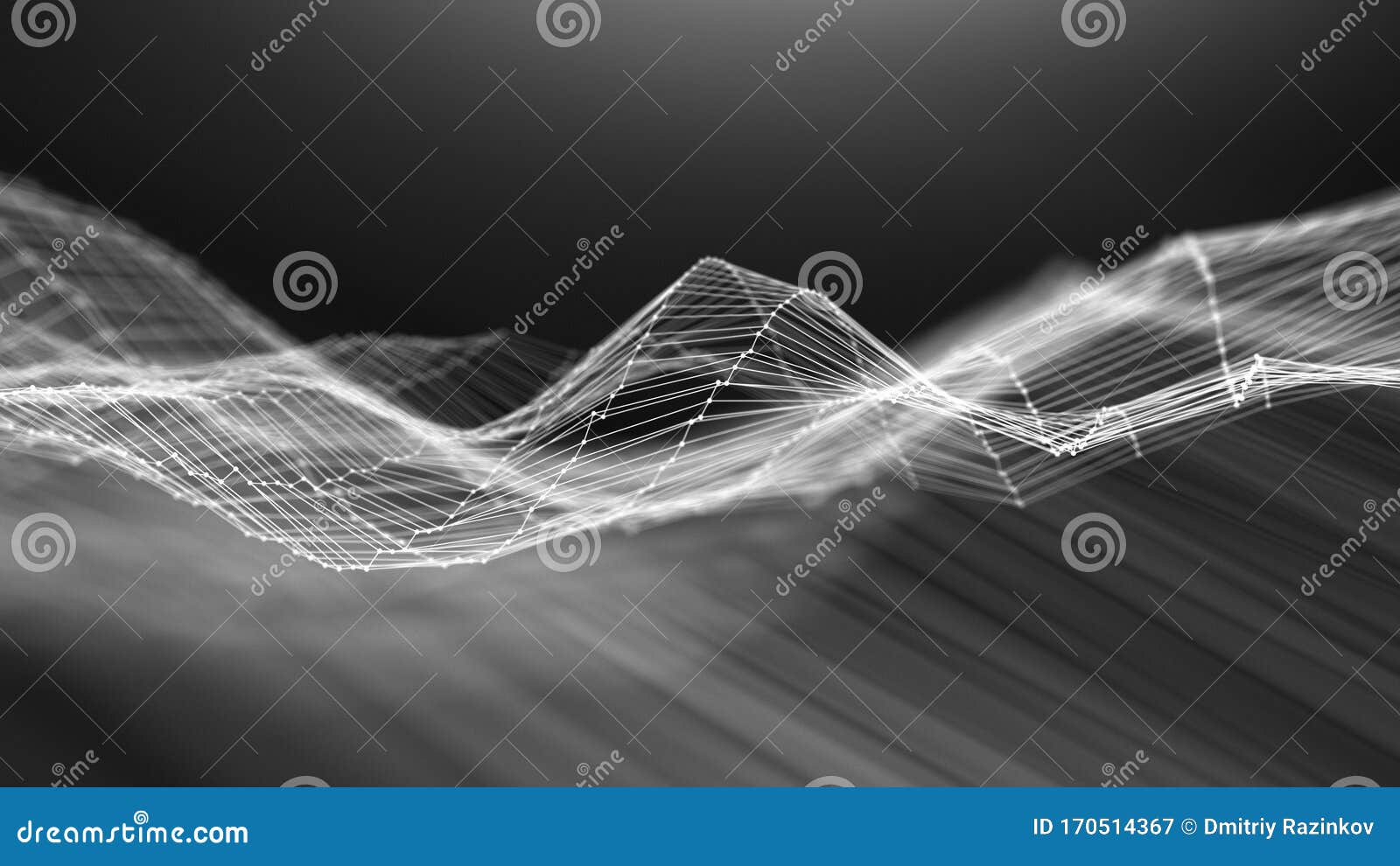 Background 3d Grid.Cyber Technology Ai Tech Wire Network Futuristic ...