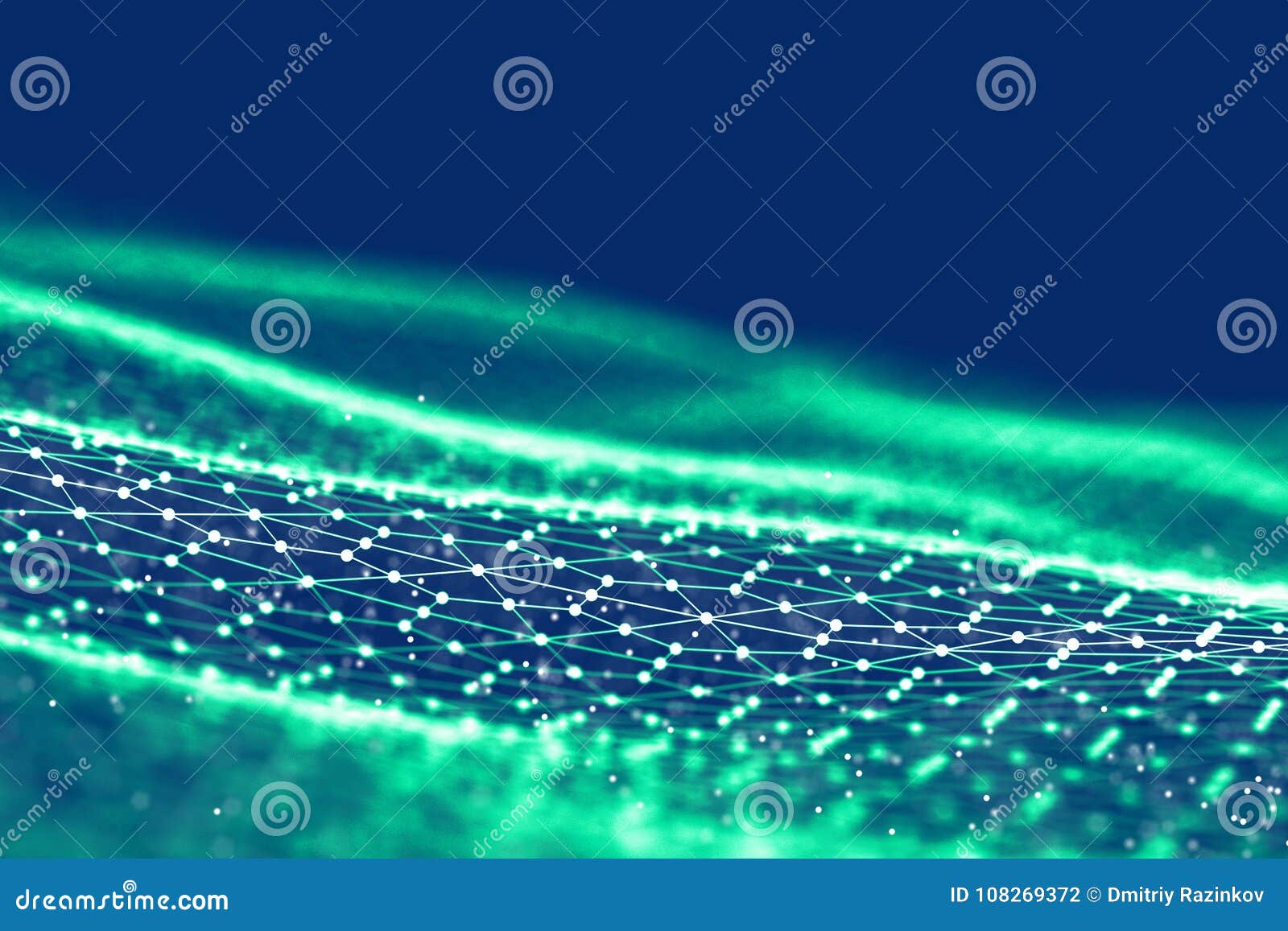 Background 3d Grid.Cyber Technology Ai Tech Wire Network Futuristic ...