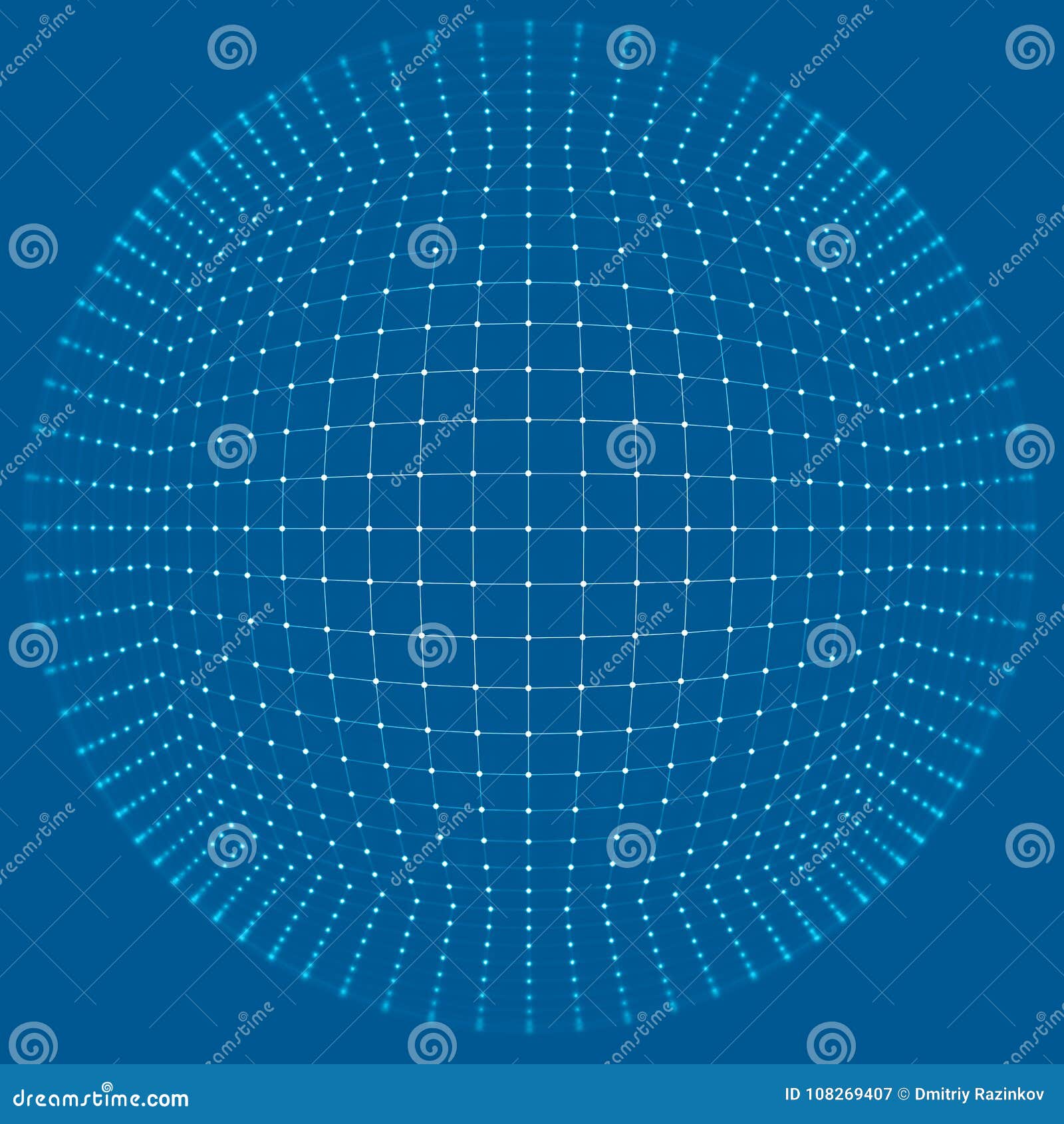 Background 3d Grid.Cyber Technology Ai Tech Wire Network Futuristic ...