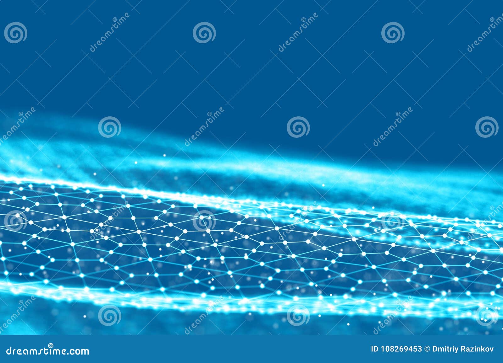 Background 3d Grid.Cyber Technology Ai Tech Wire Network Futuristic ...