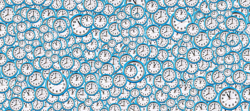 Background 3D Illustration of Many Clock Stock Image - Image of tact ...