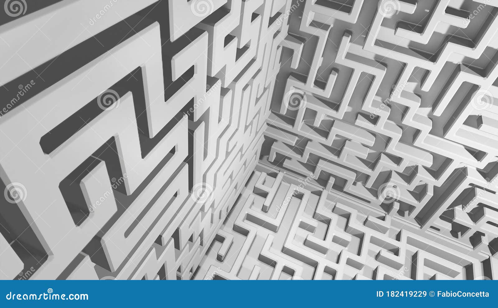 Background of a 3d Labyrinth White in Multiple View Stock Illustration ...