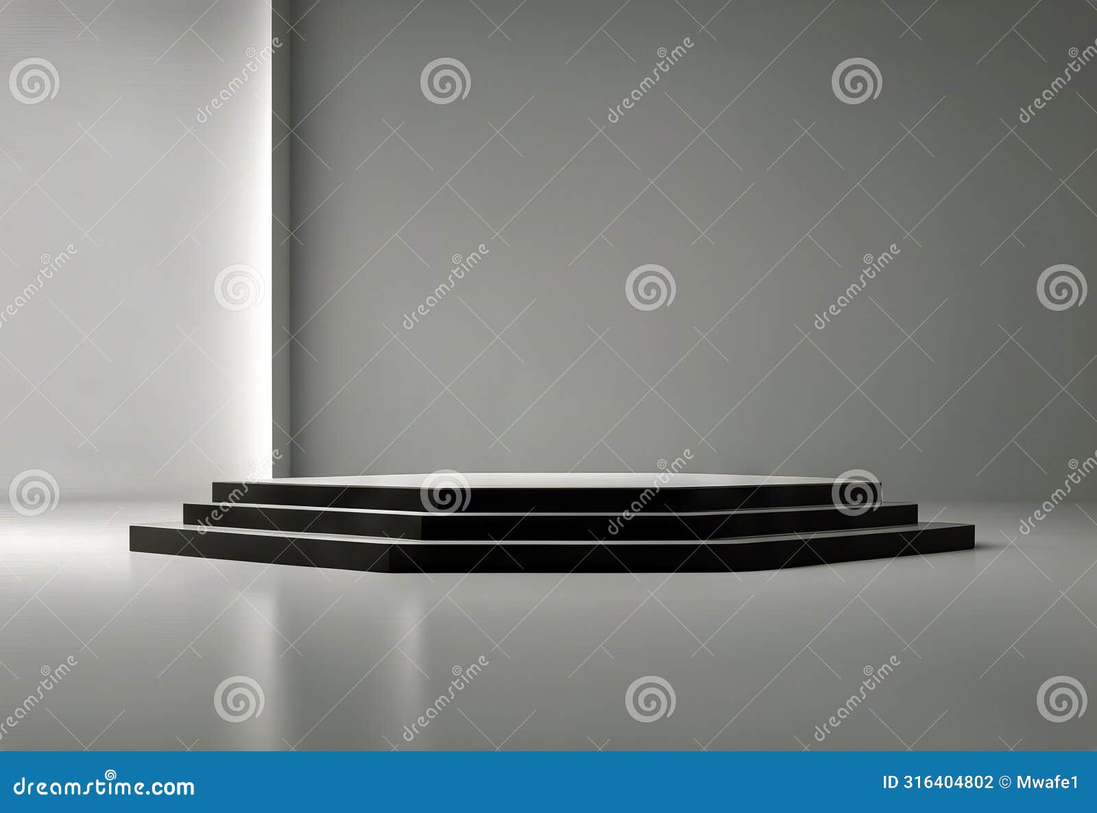 Background 3D Rendering Podium White Empty Dais Step Stage Racked Floor ...