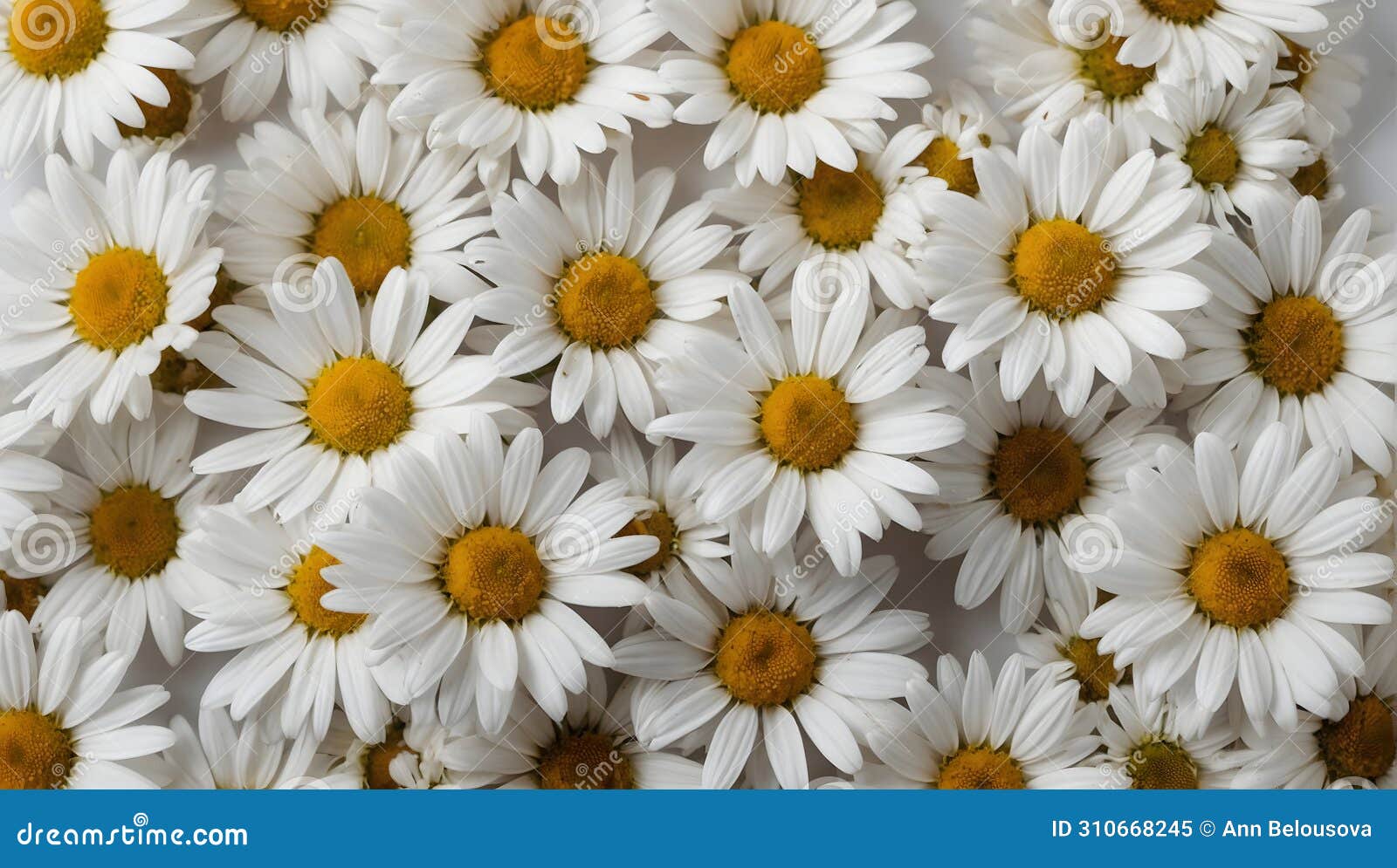 Background of Daisy Flowers on White Background, Daisies for Empty ...