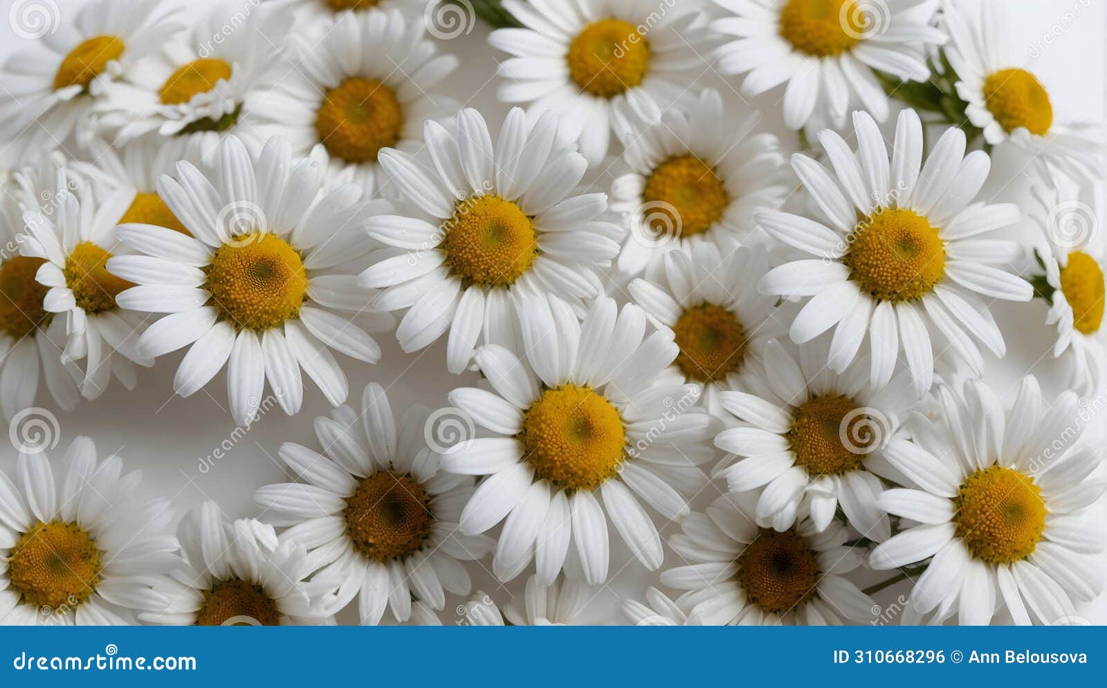 Background of Daisy Flowers on White Background, Daisies for Empty ...