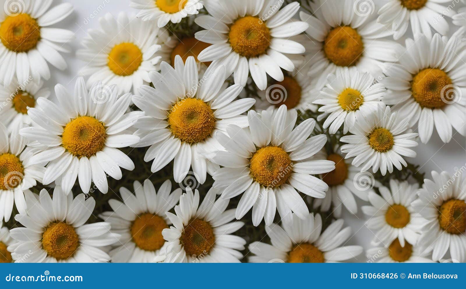 Background of Daisy Flowers on White Background, Daisies for Empty ...