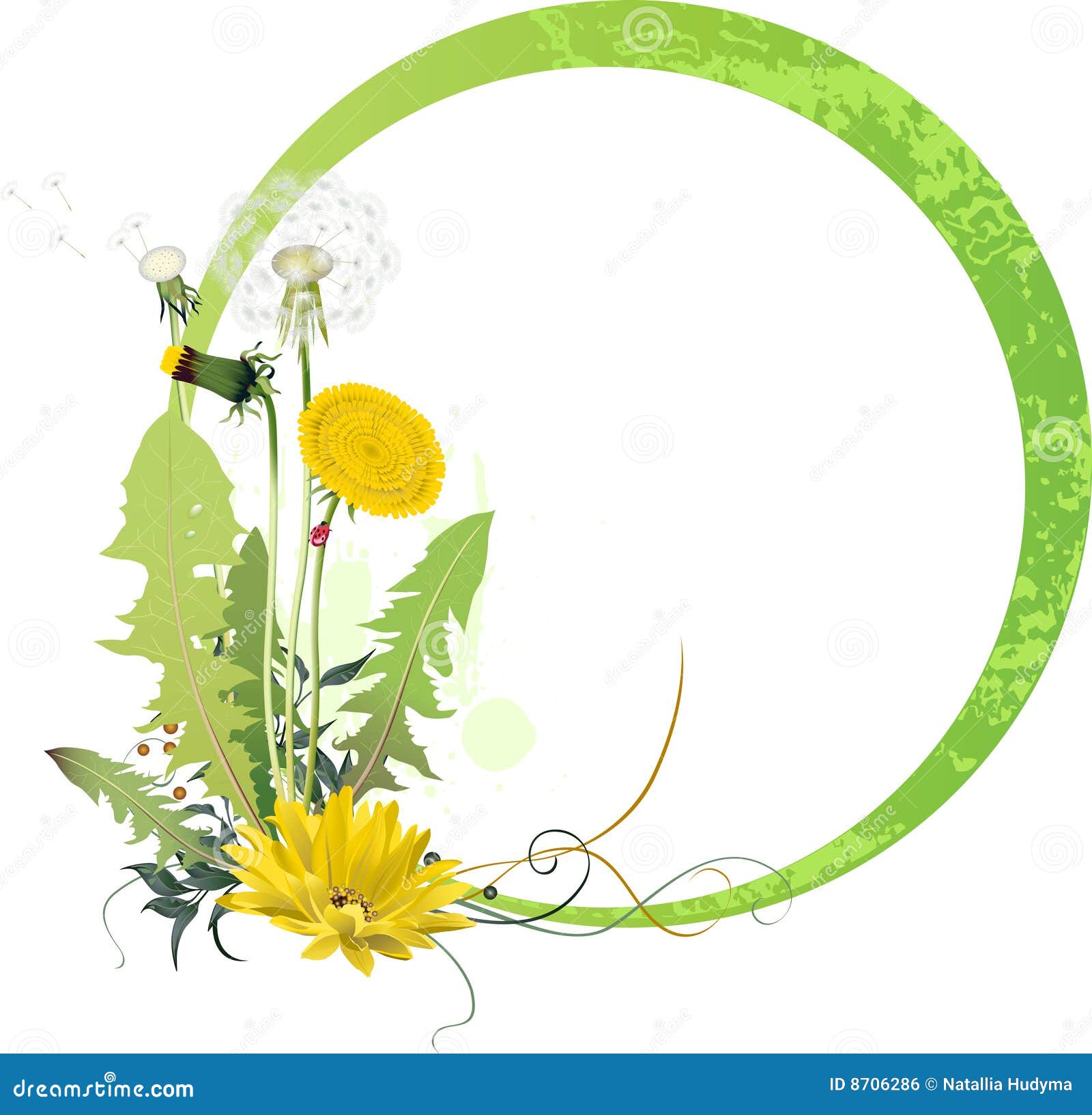 Background with Dandelion stock vector. Illustration of frame - 8706286