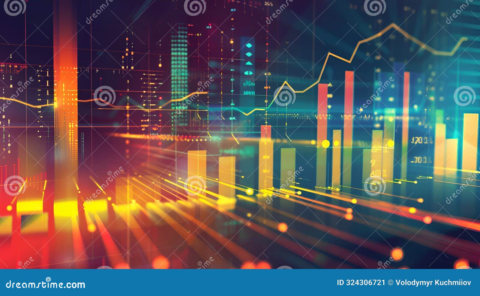Background for Data Analysis in Vector Illustration Style Stock ...