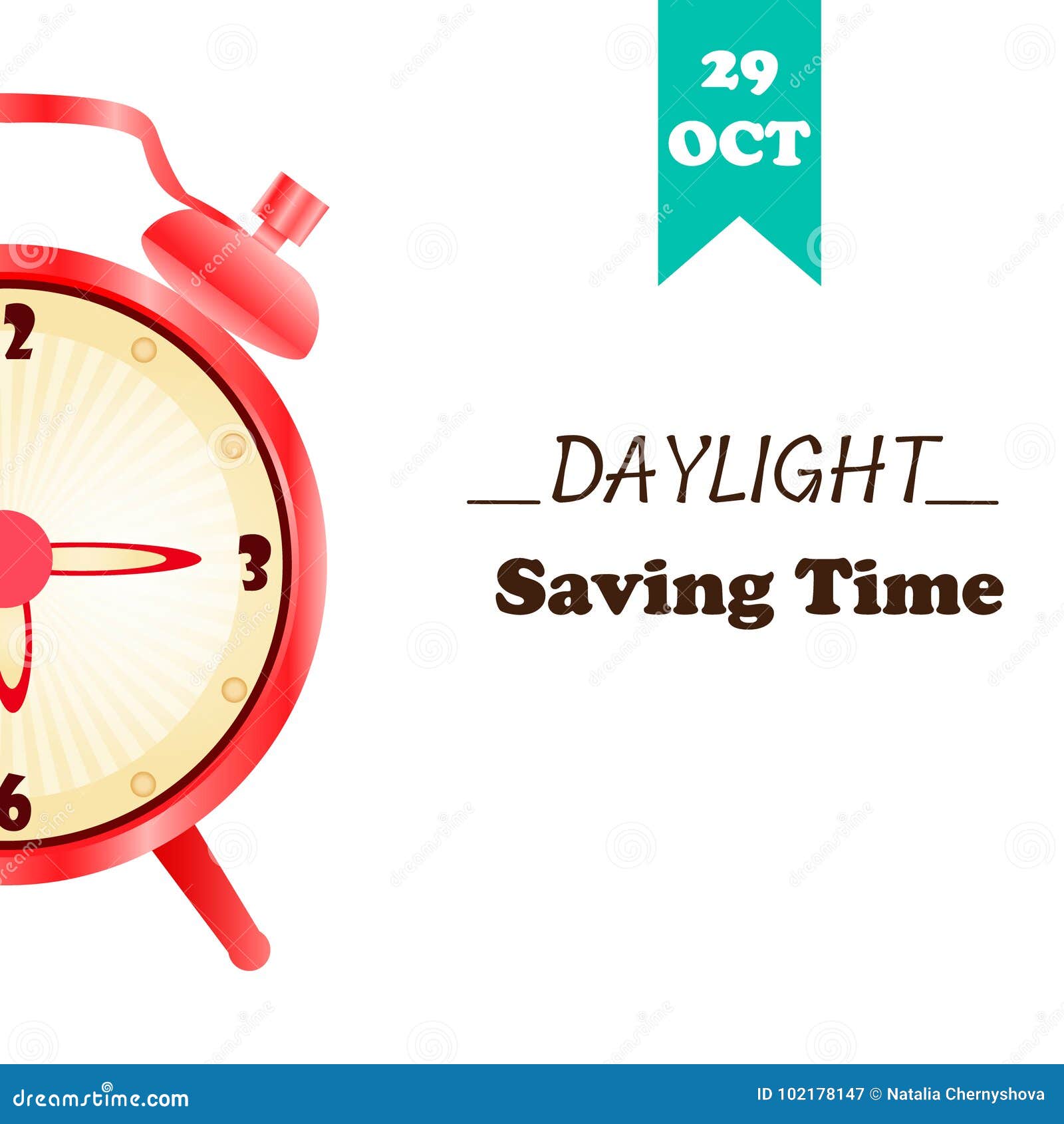 Banner for Daylight Saving Time with Alarm Clock Stock Vector ...