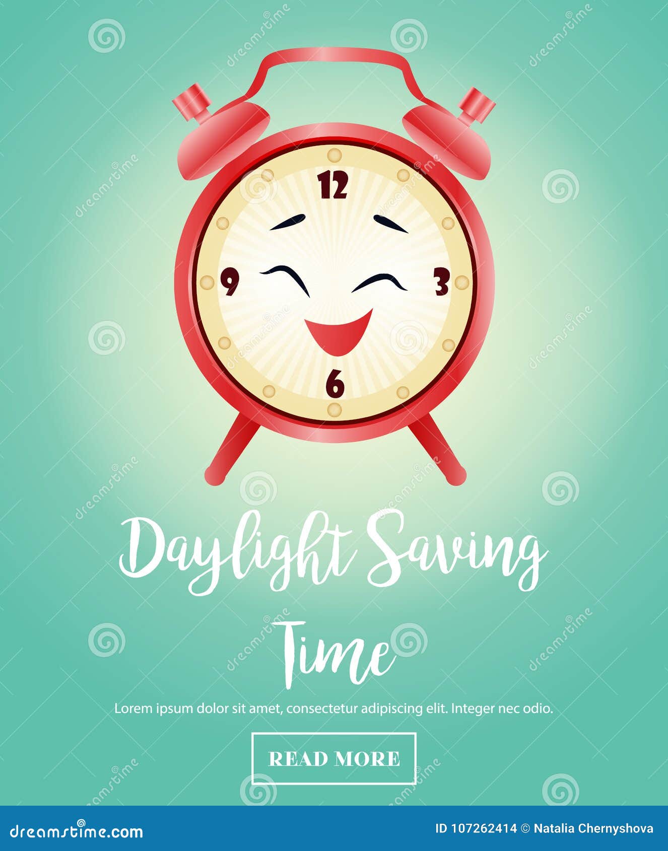 Banner for Daylight Saving Time with Alarm Clock Stock Vector ...
