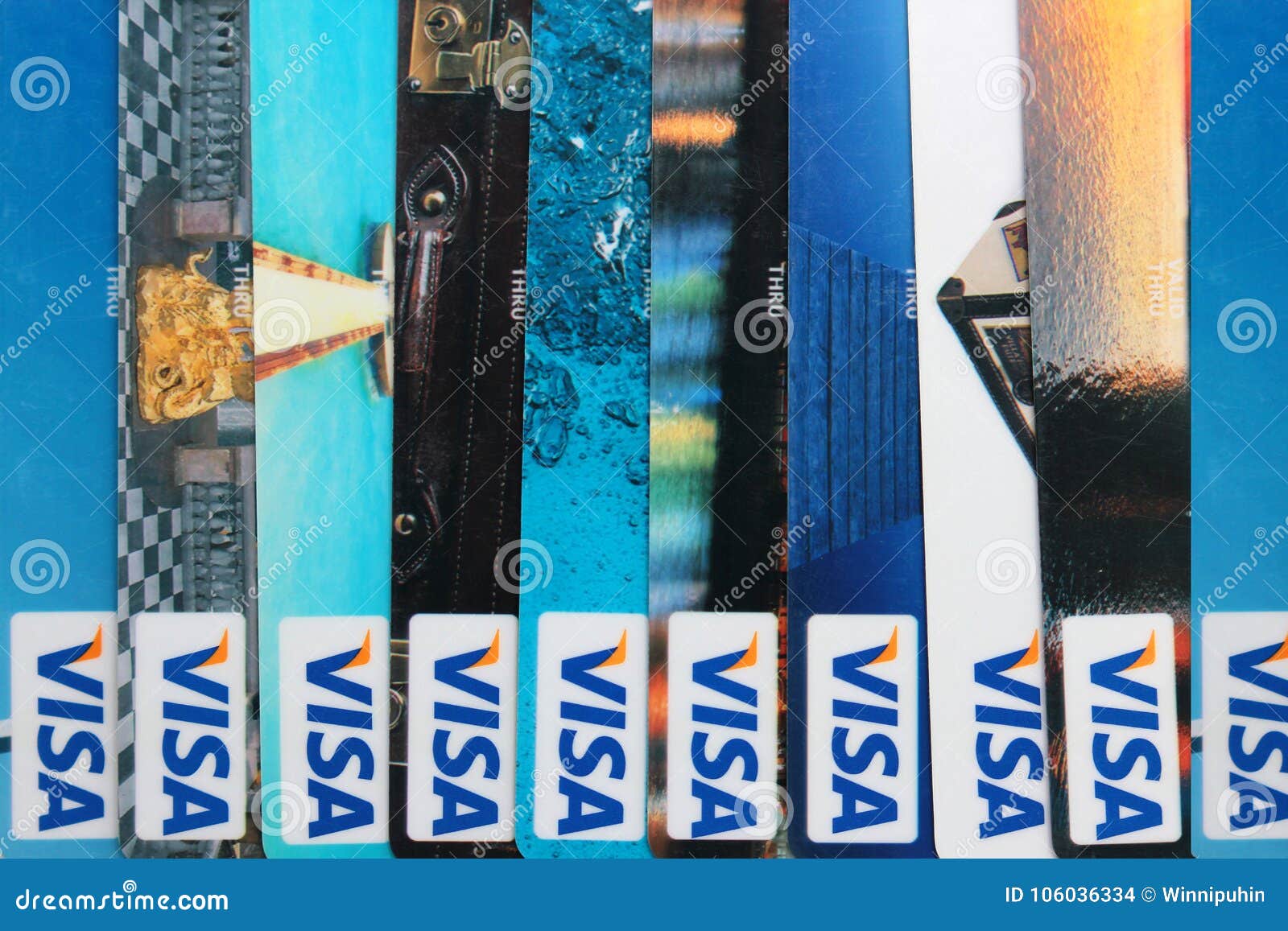 Background of the Debit Cards Visa Closeup Editorial Stock Image ...