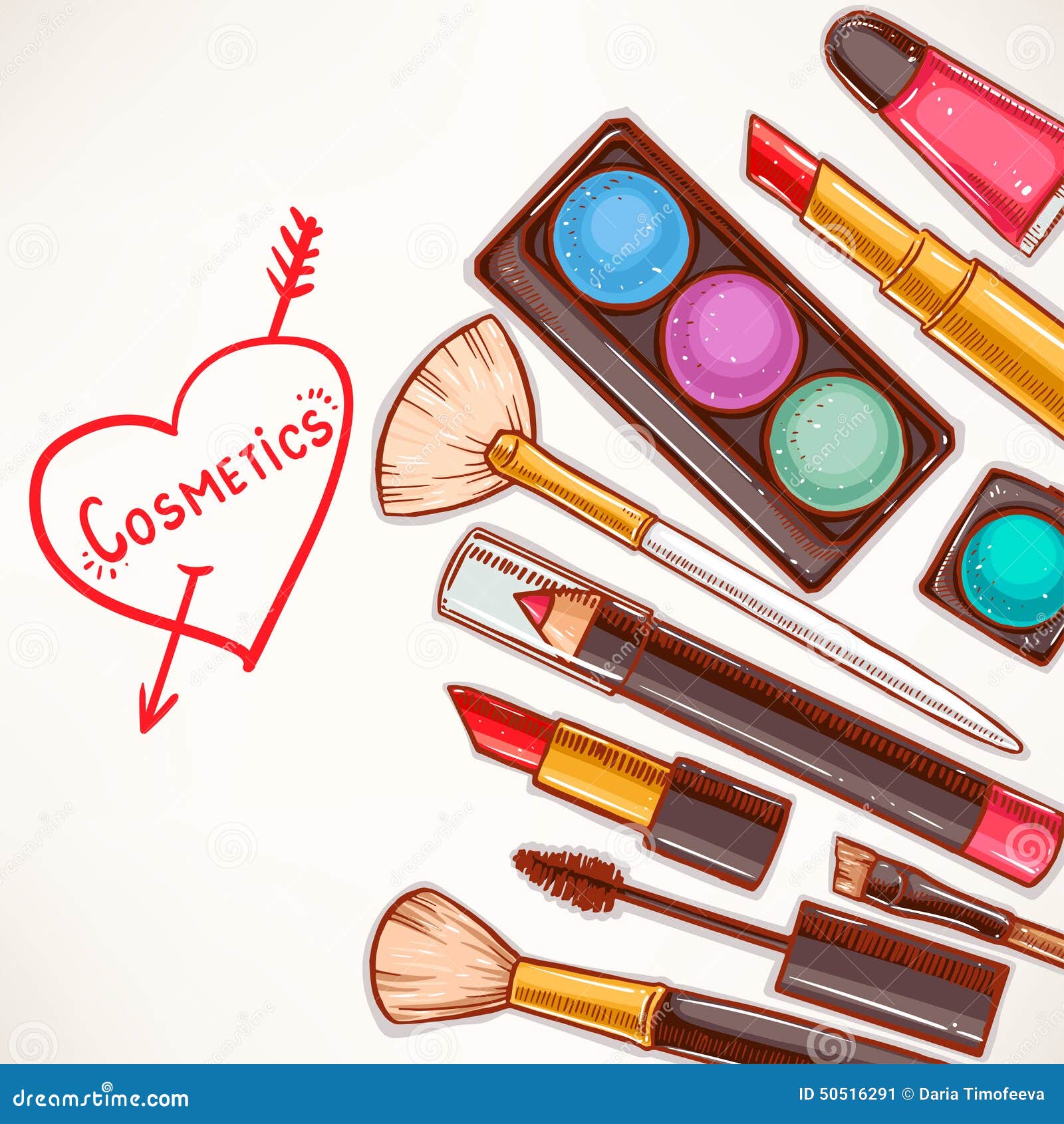 Decorative Cosmetics For Makeup- Mascara, Continuous One Line Drawing ...