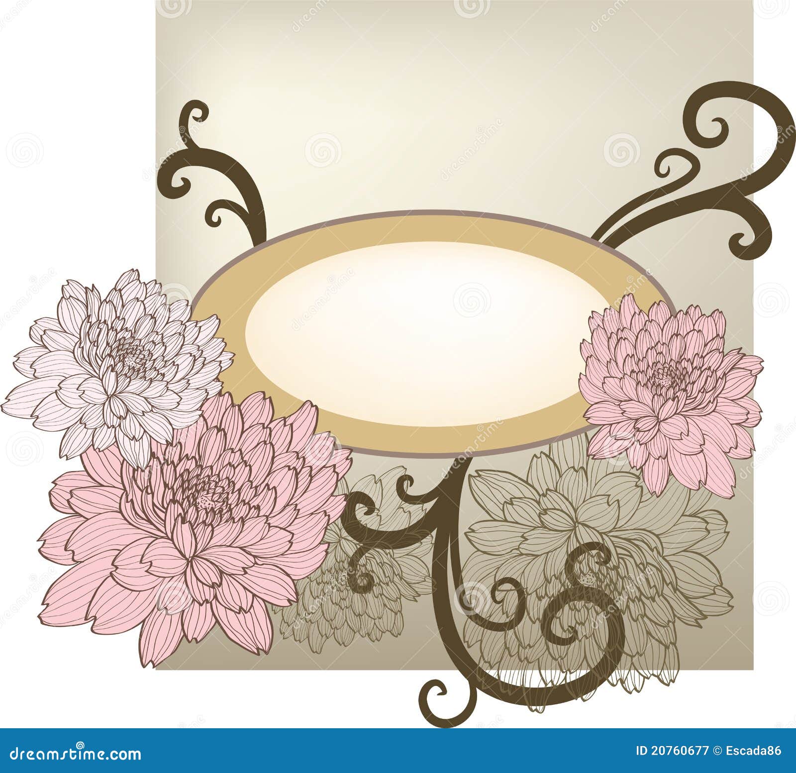 Background with Decorative Flowers Stock Vector - Illustration of ...