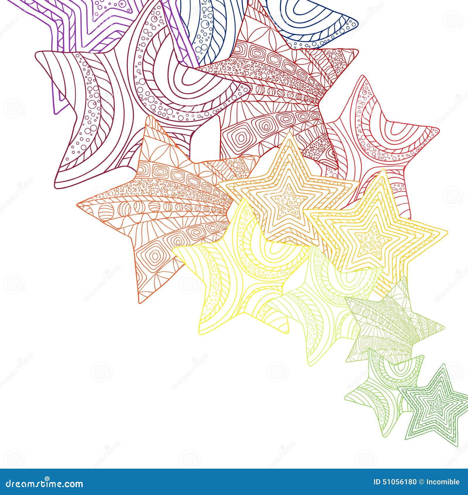 Background with Decorative Ornate Stars Stock Vector - Illustration of ...